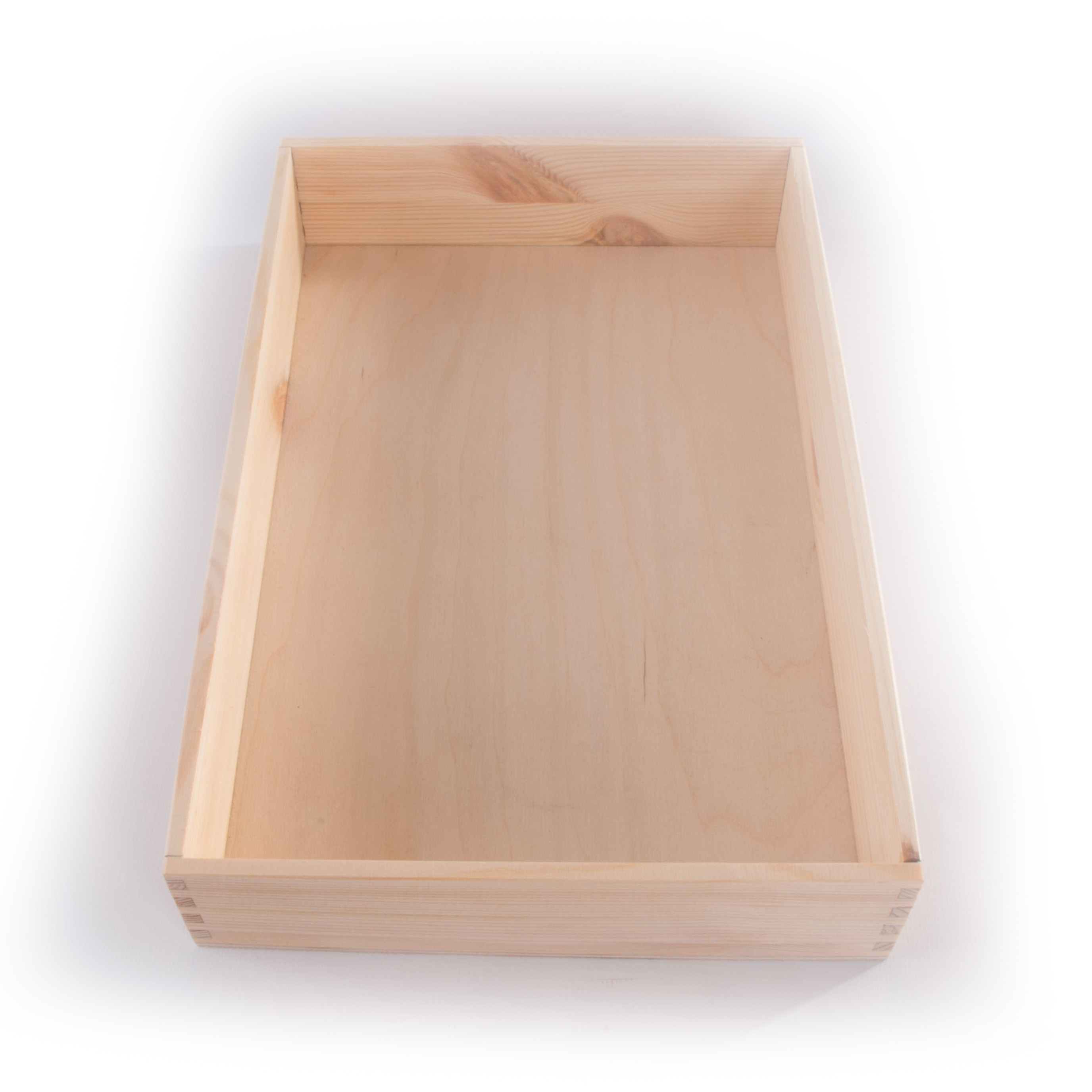 Rectangular Wooden Open Top Box / 30x20x5.4cm Non-Lidded Pine Tray ...