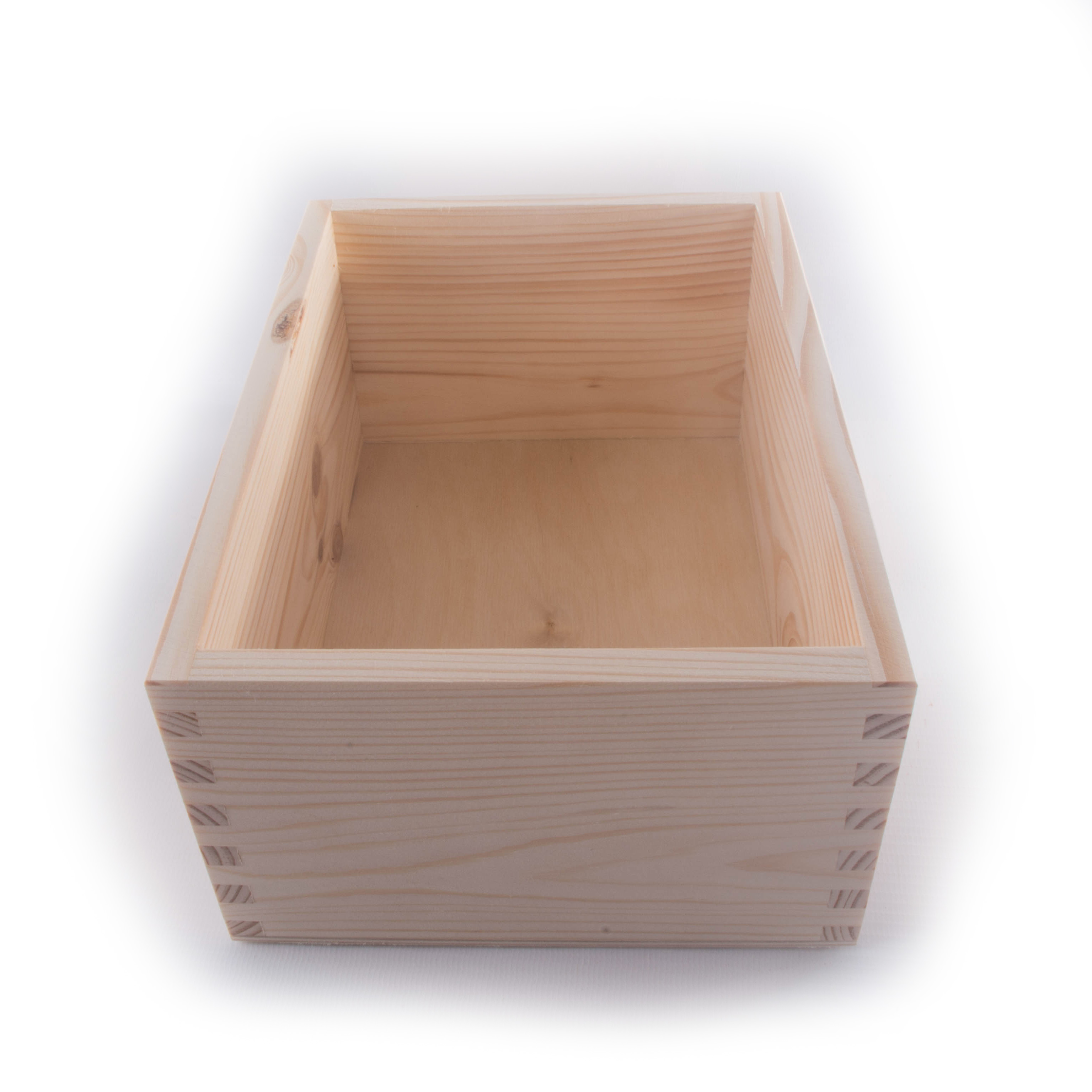 Rectangular Wooden Non-Lidded Open Top Box /20x16x10cm Pine Craft DIY ...