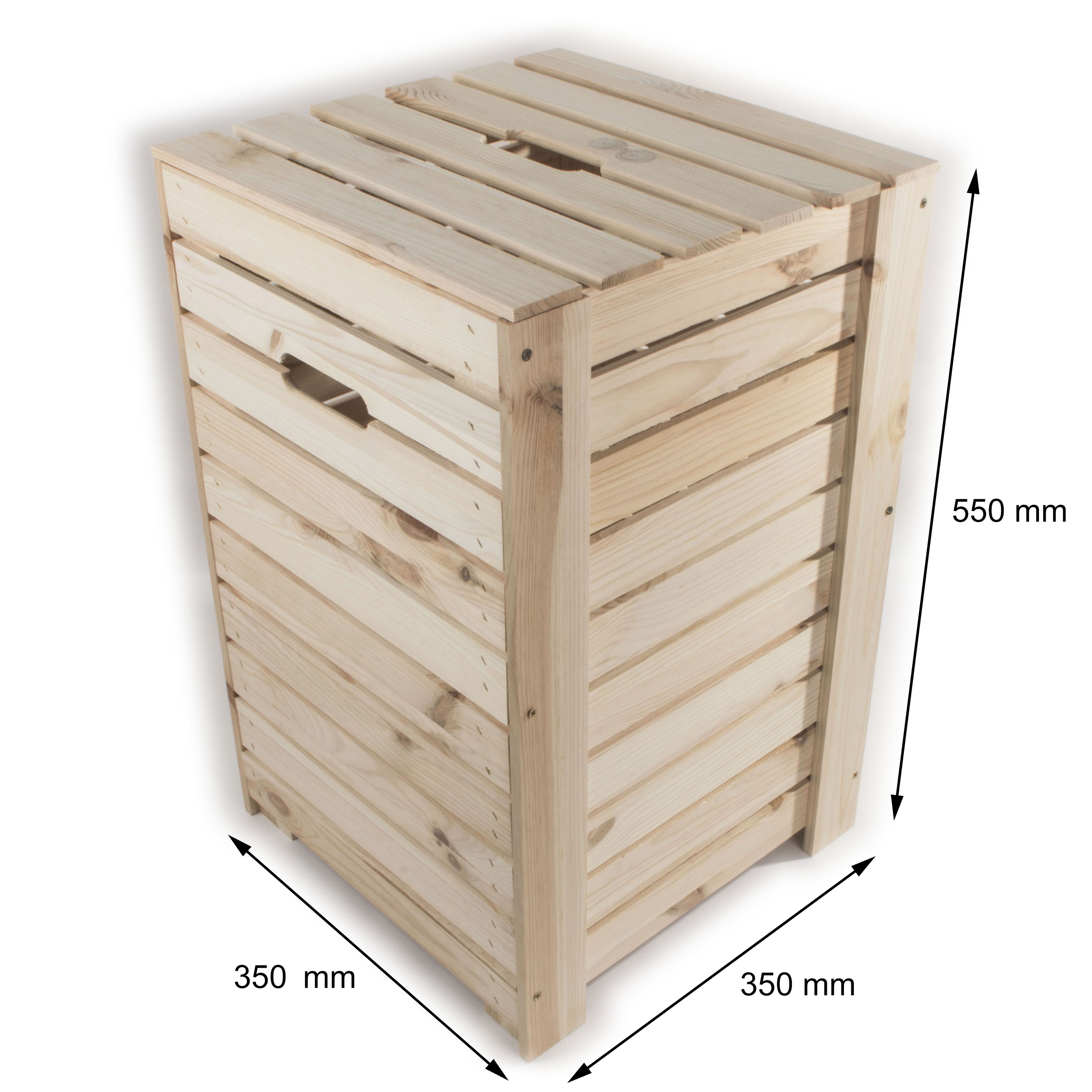 Wooden Laundry Bin Basket / Plain Pine / Unpainted Hamper Bathroom Box ...